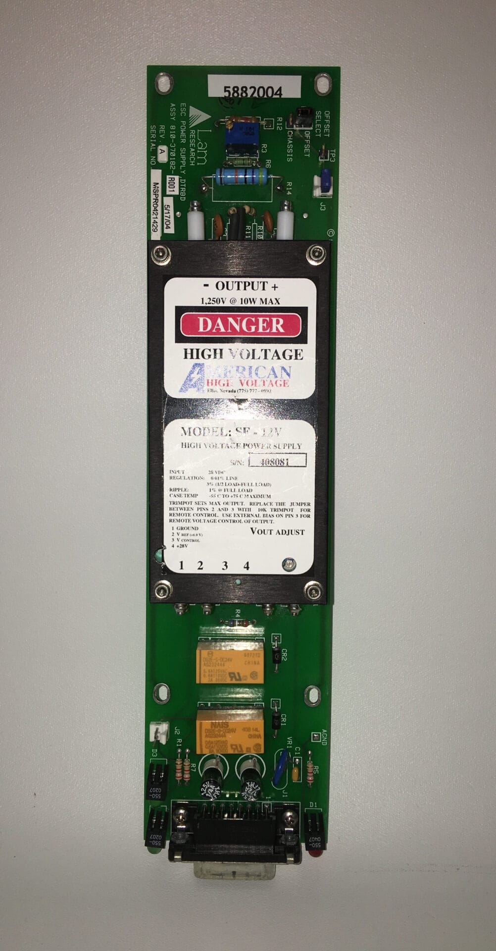 810-370182-001 | Lam Research Assembly, PCB, ESC Power Supply, DTRBD ...